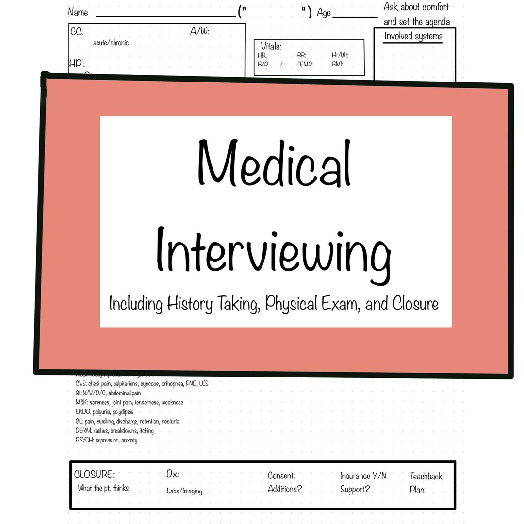 Medical Interviewing Template for Goodnotes - Etsy