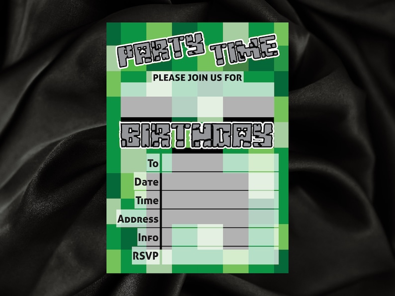 Pixel Gamer Birthday Fill in Invitation, Printable, Instant Download - Etsy