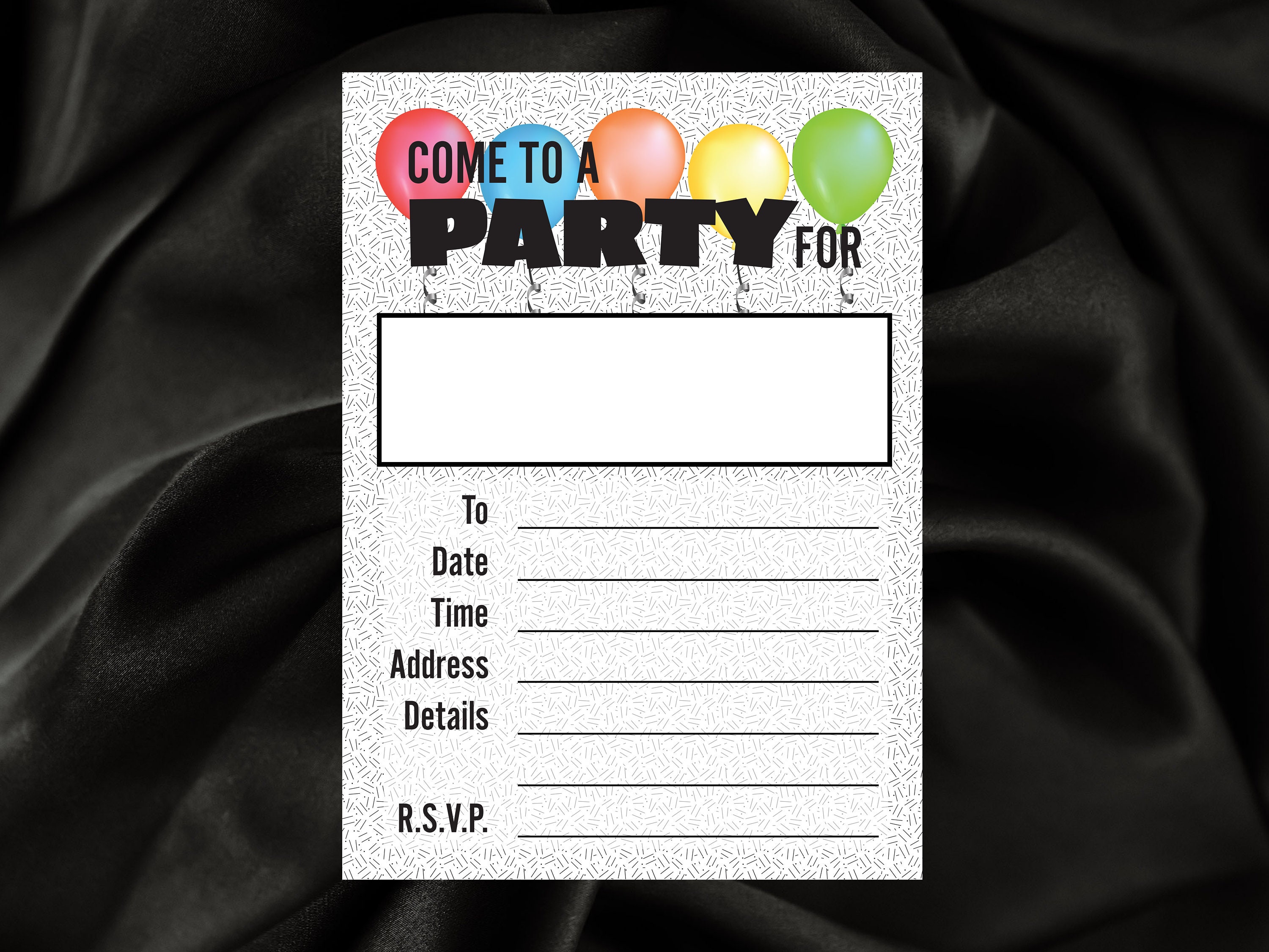 Balloons Birthday Fill in Invitation, Printable, Instant Download - Etsy