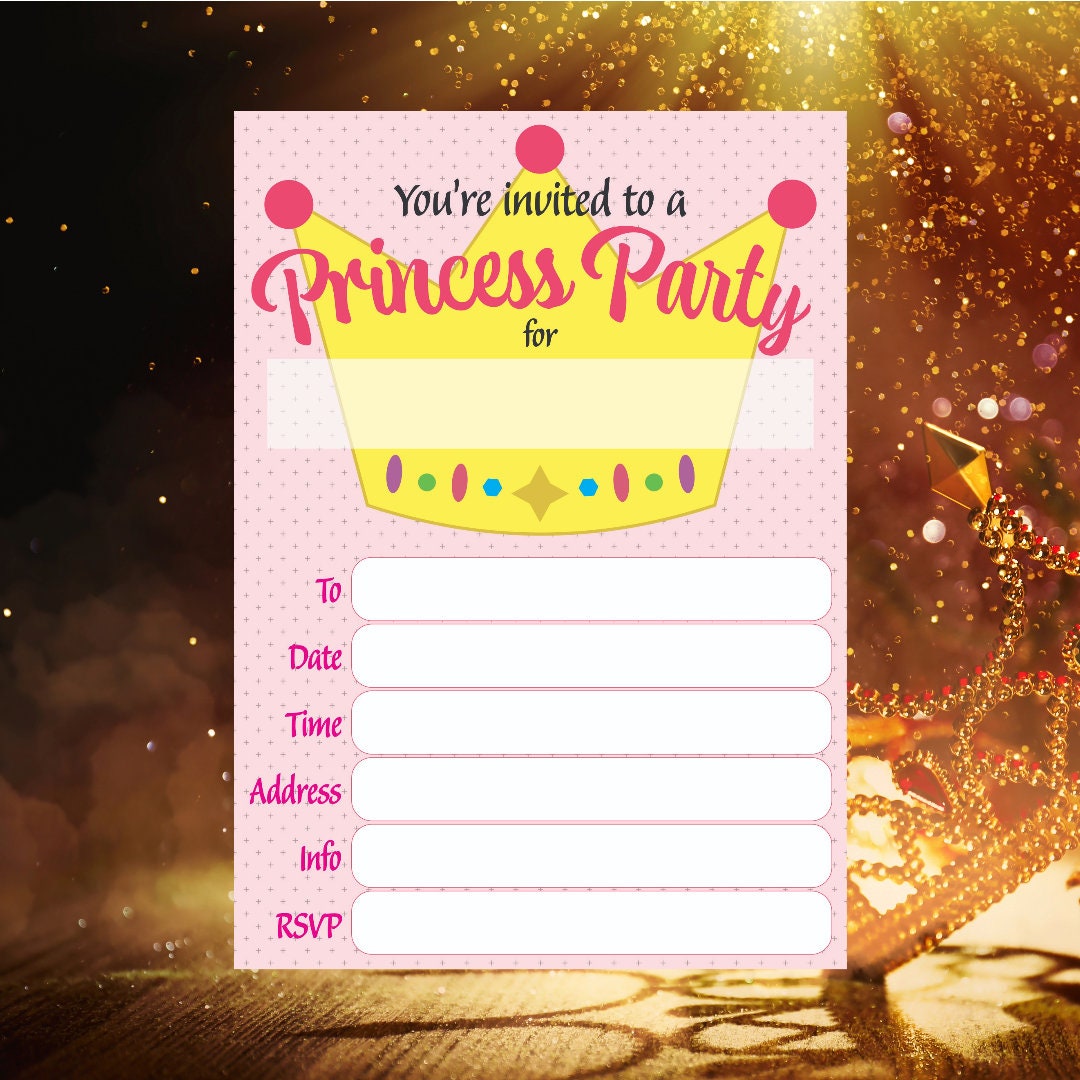 Princess Birthday Fill in Invitation, Printable, Instant Download - Etsy