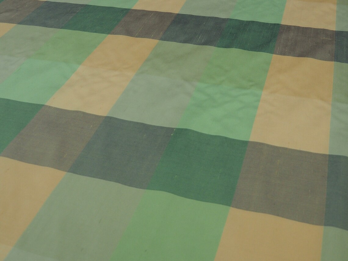 100% Silk Shantung Plaid - Etsy
