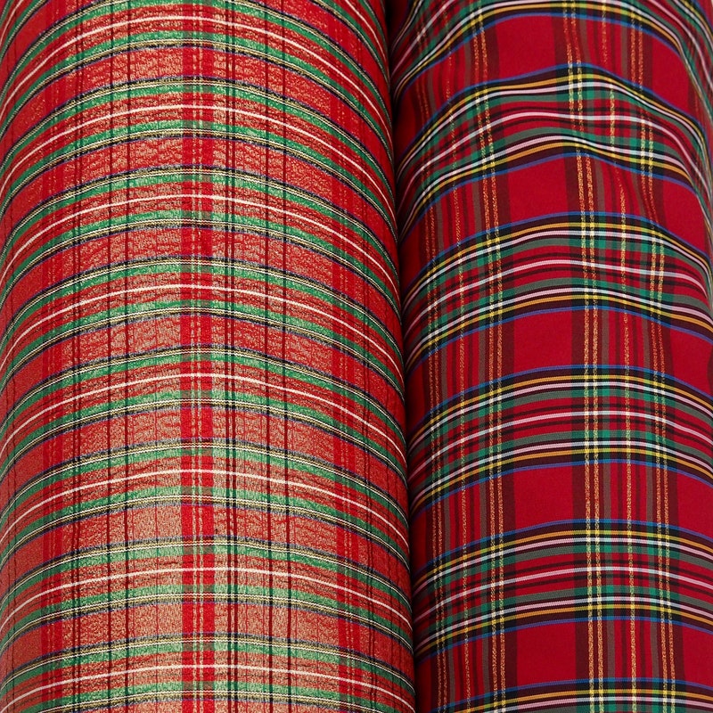 Christmas Plaid Fabric - Etsy