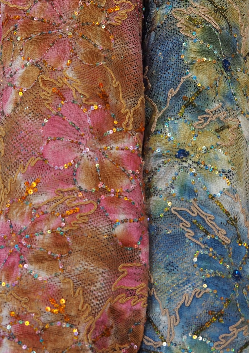 Tie Dye Embroidered Silk Netting - Etsy