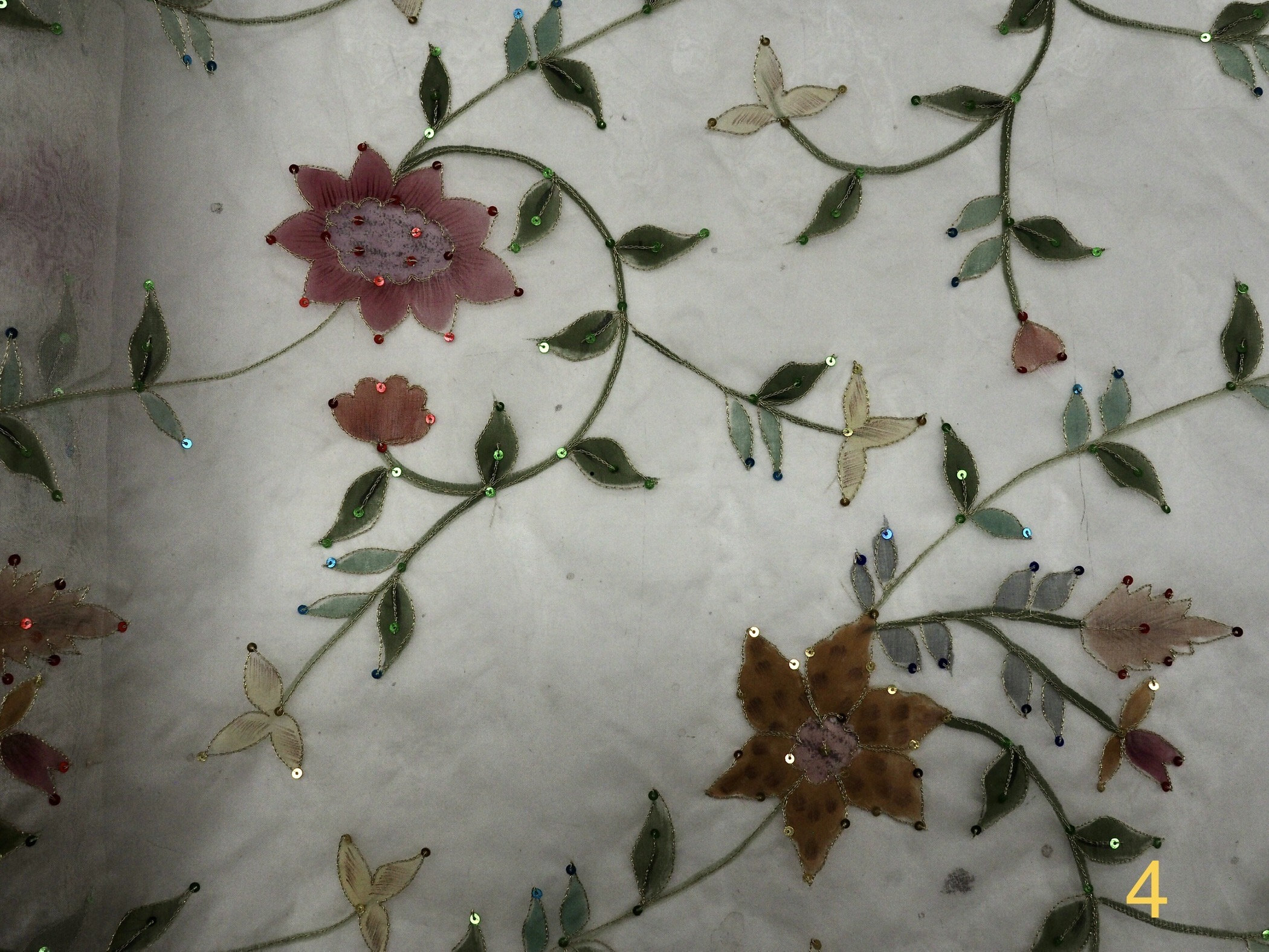 Beaded Embroidered Silk Organza Etsy