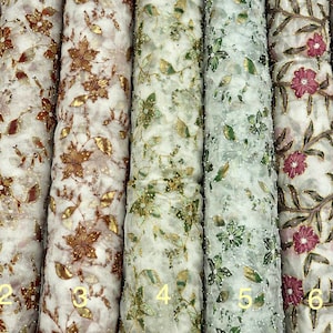 Beaded Embroidered Silk Organza Etsy