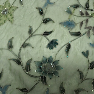 Beaded Embroidered Silk Organza Etsy