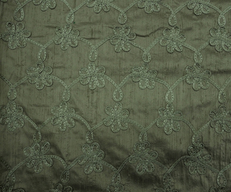 Embroidered 100% Silk Shantung - Etsy