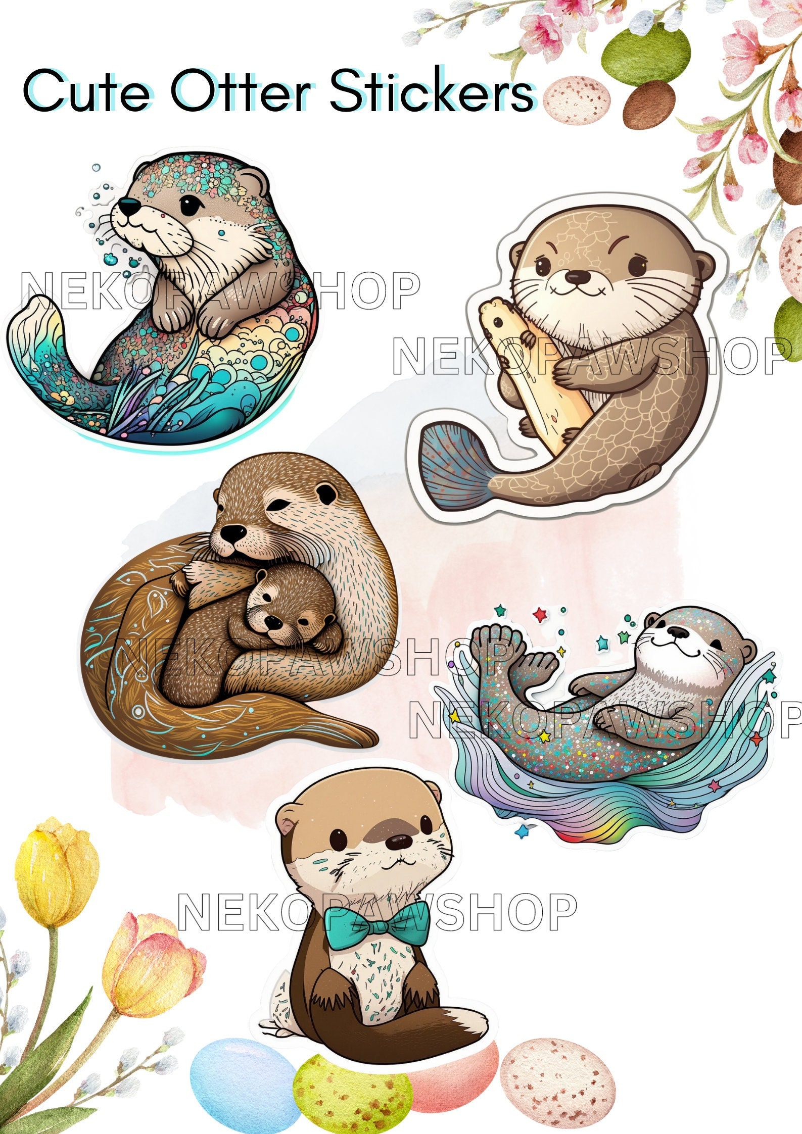 Cute Printable Otter Stickers - Etsy