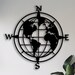 Compass Globe World Map Svg Cut Dxf File Wall Sticker Pdf Silhouette ...