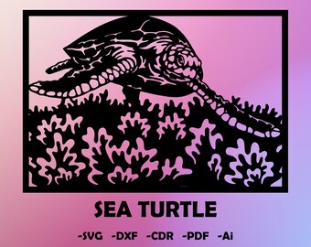 Turtle 3 Psc, Geometric Turtle Svg Dxf File Wall Sticker Pdf Silhouette ...