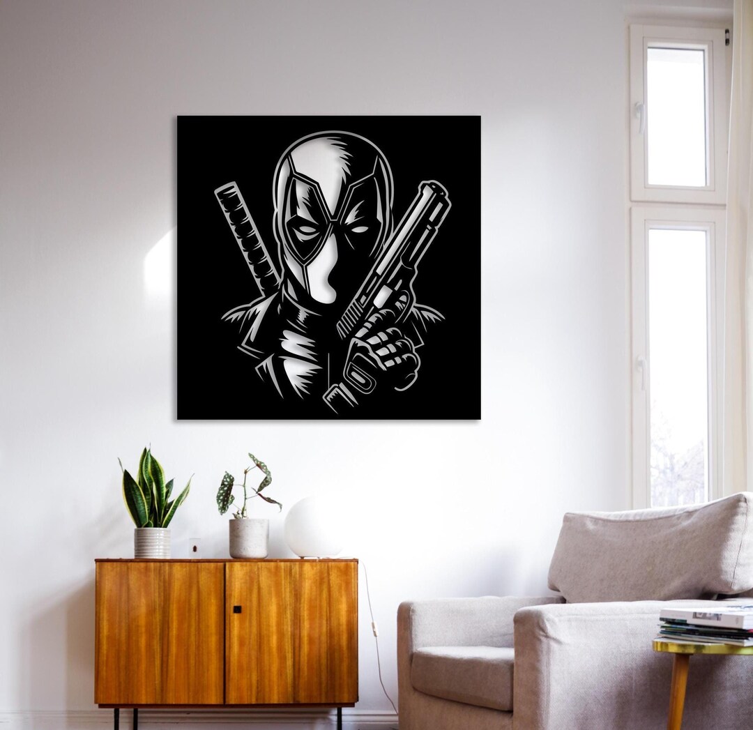 Deadpool Svg Cut Dxf File Wall Sticker Pdf Silhouette Engraving ...