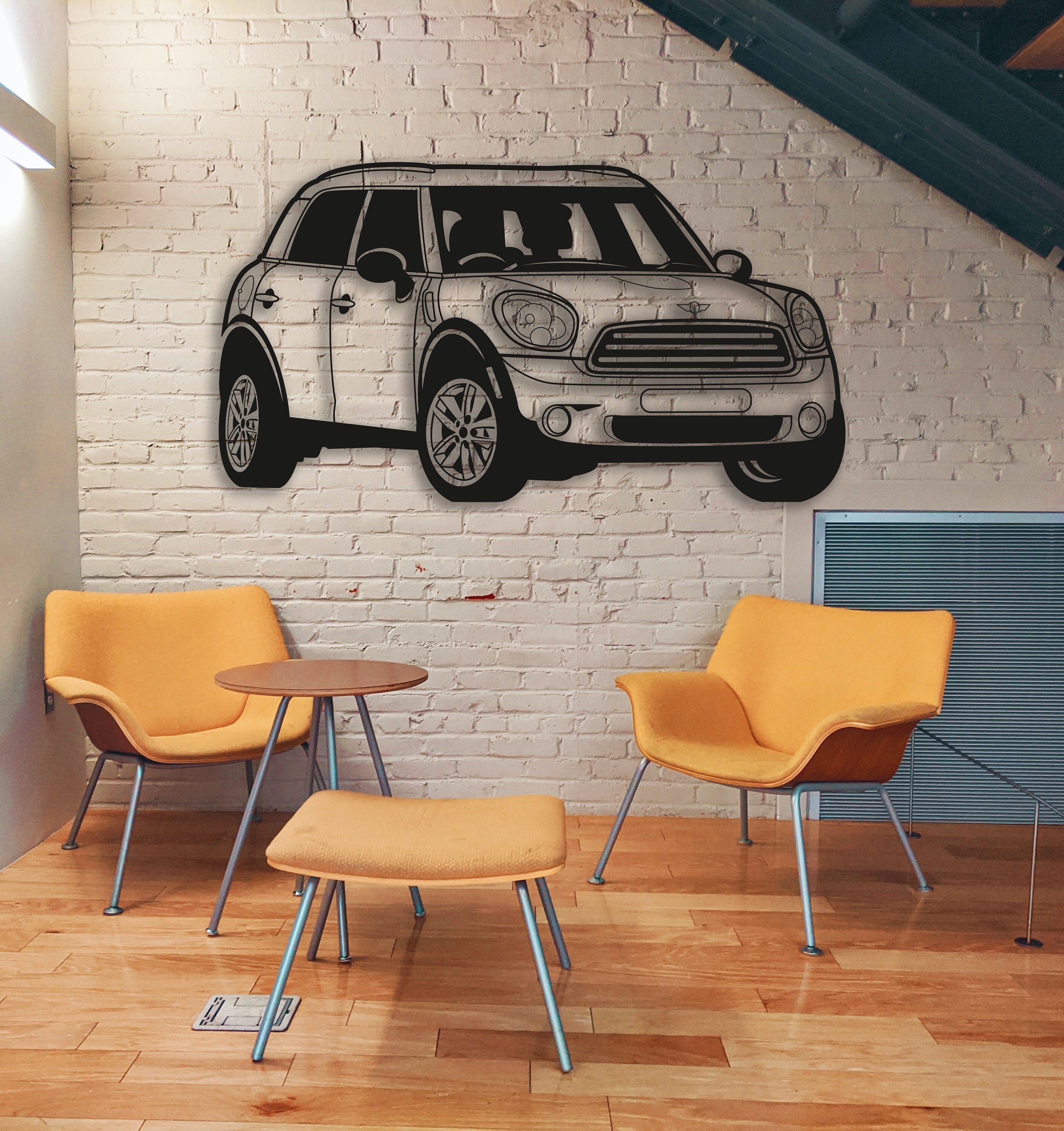 Mini Cooper Car Svg Cut Dxf File Wall Sticker Pdf Silhouette Engraving ...