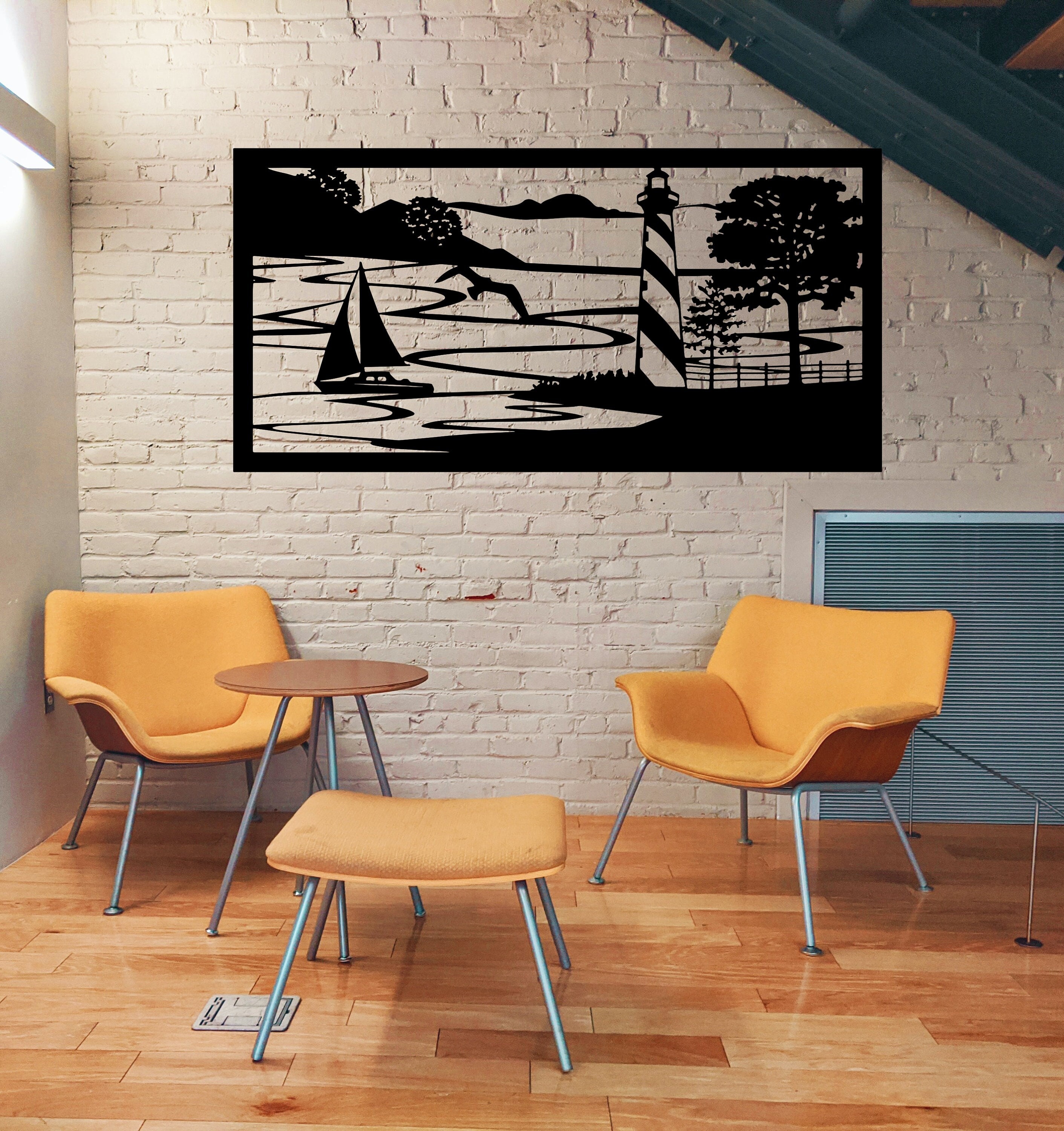 Nature Scenery Wall Decor Svg Cut Dxf File Wall Sticker Pdf Silhouette ...