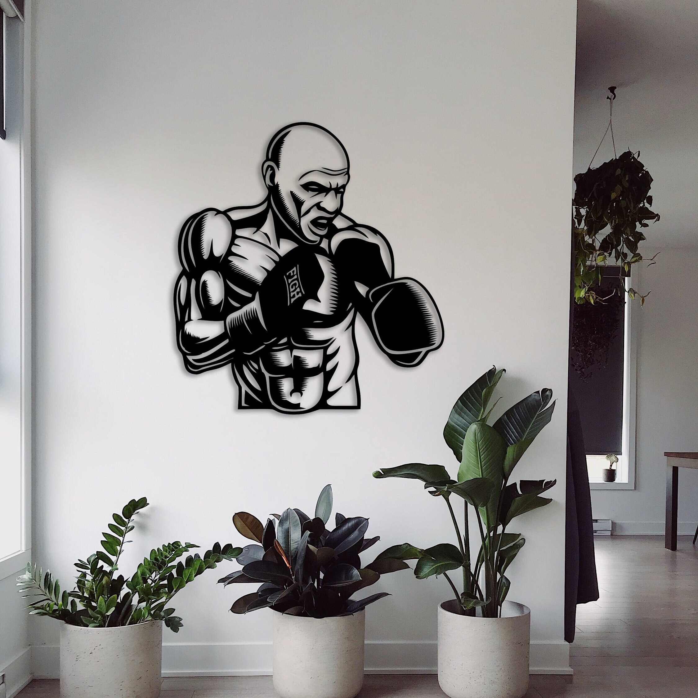 Boxer Fighter Design Svg Cut Dxf File Wall Sticker Pdf Silhouette ...