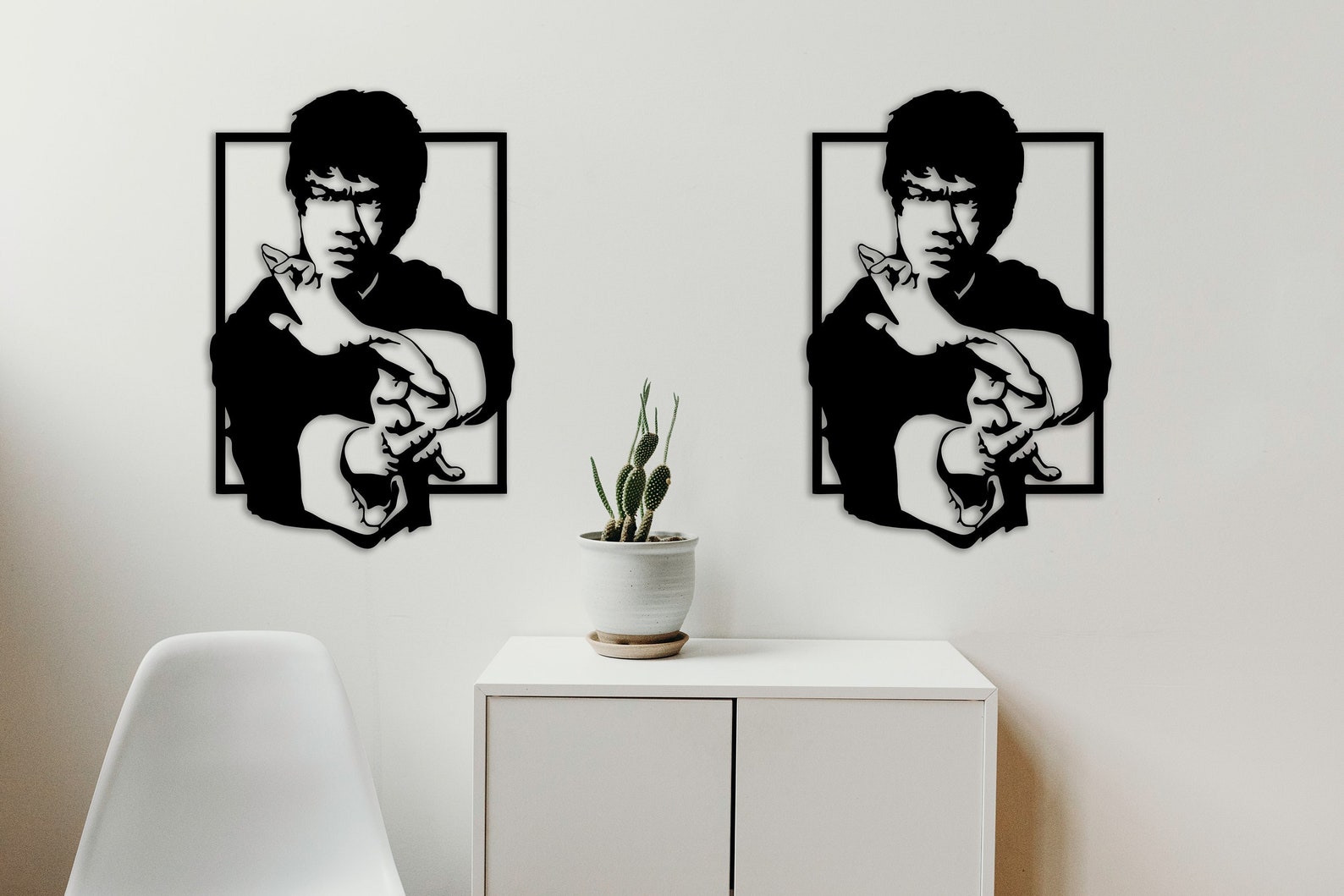 Bruce Lee Portrait Svg Cut Dxf File Wall Sticker Pdf Silhouette ...
