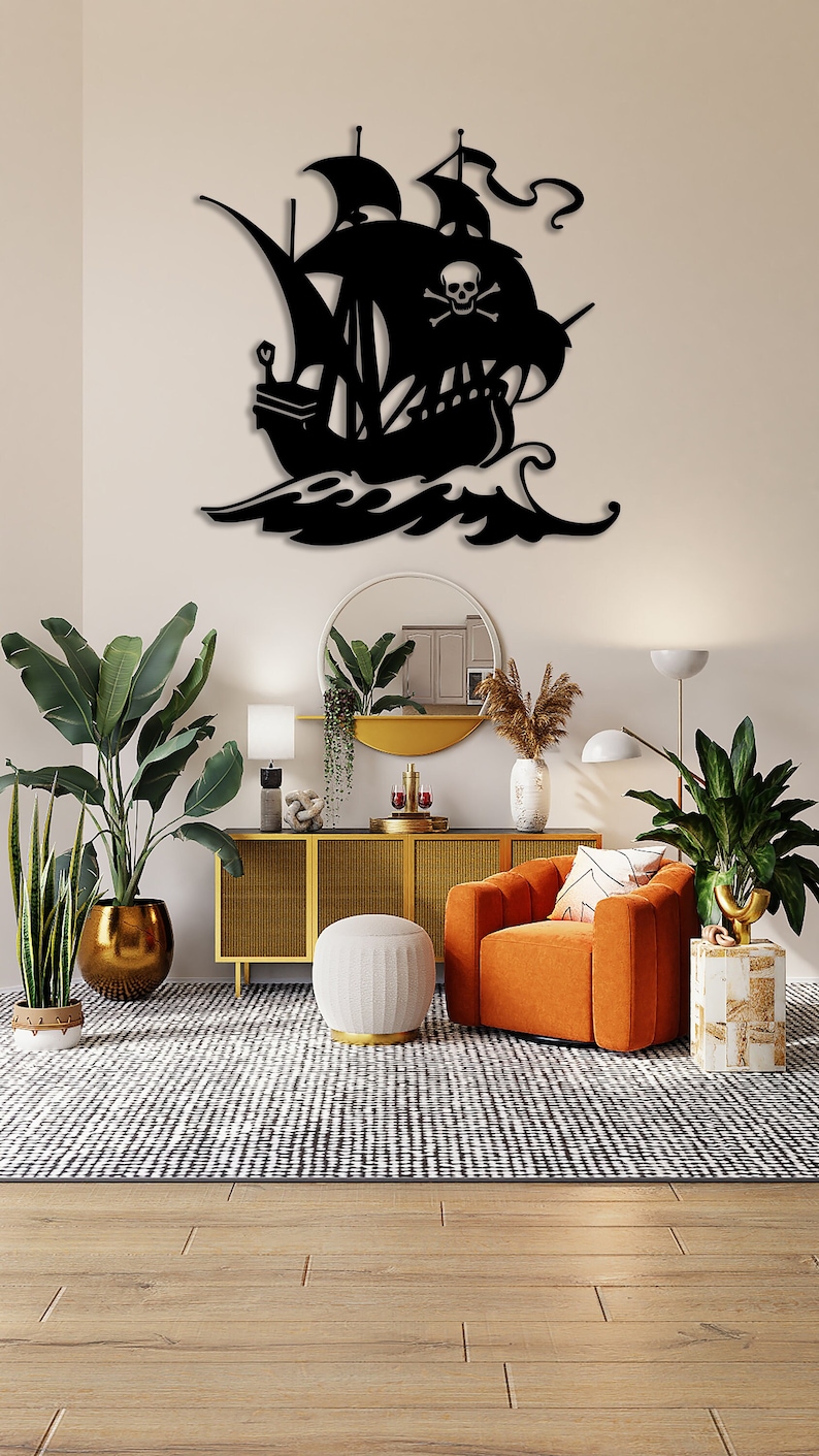 Pirate Ship Design Svg Cut Dxf File Wall Sticker Pdf Silhouette ...