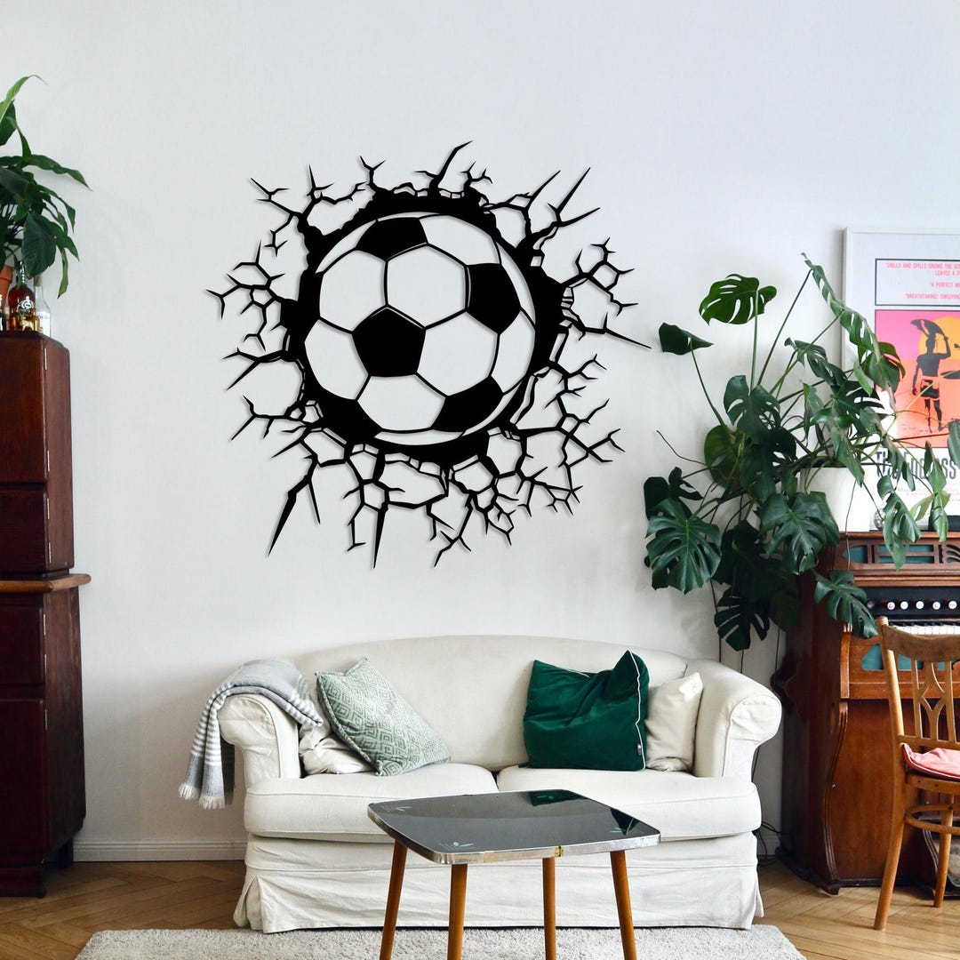 Soccer Ball Smash Svg Cut Dxf File Wall Sticker Pdf Silhouette ...