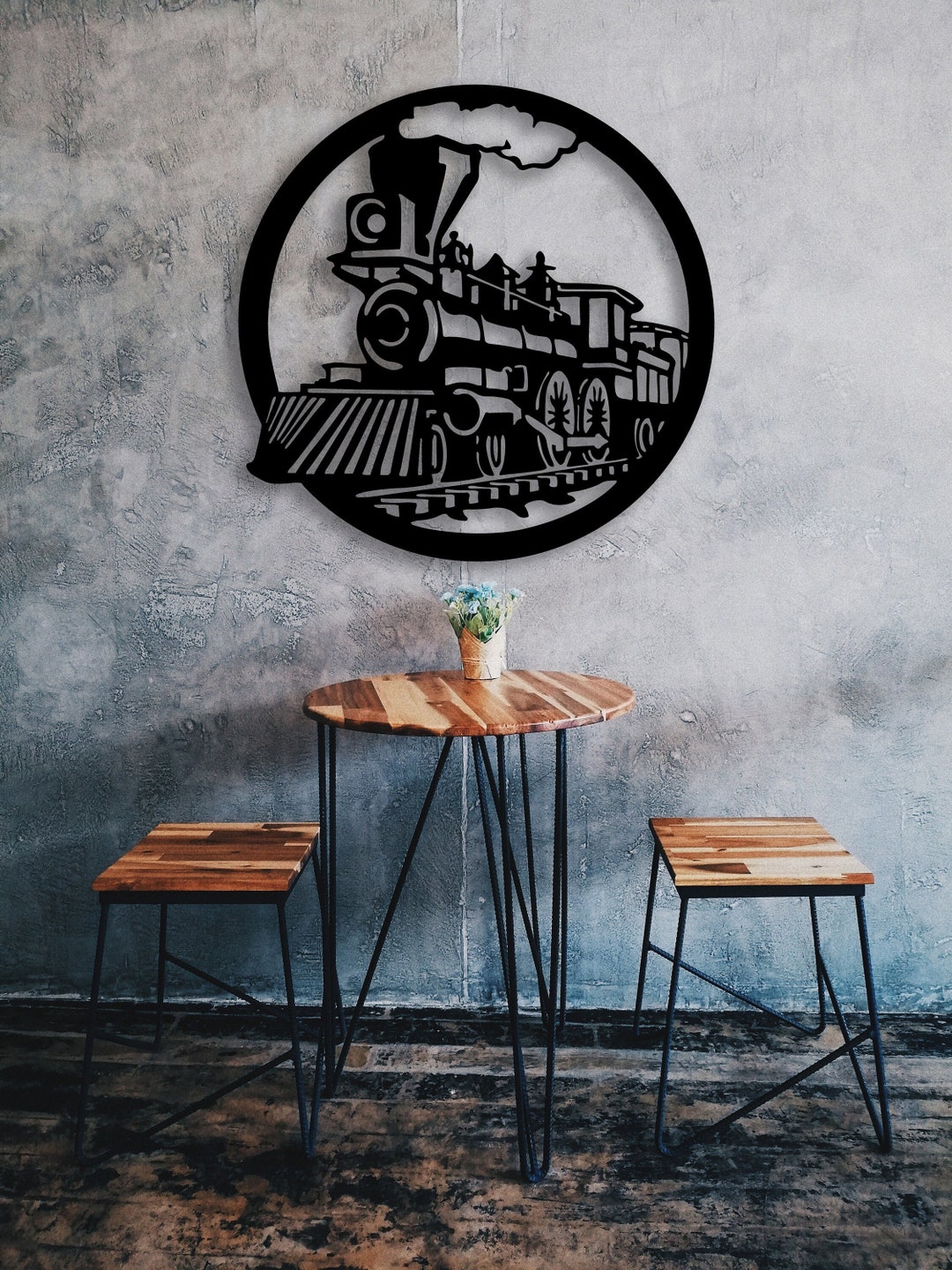 Train Svg Cut Dxf File Wall Sticker Pdf Silhouette Engraving Template ...