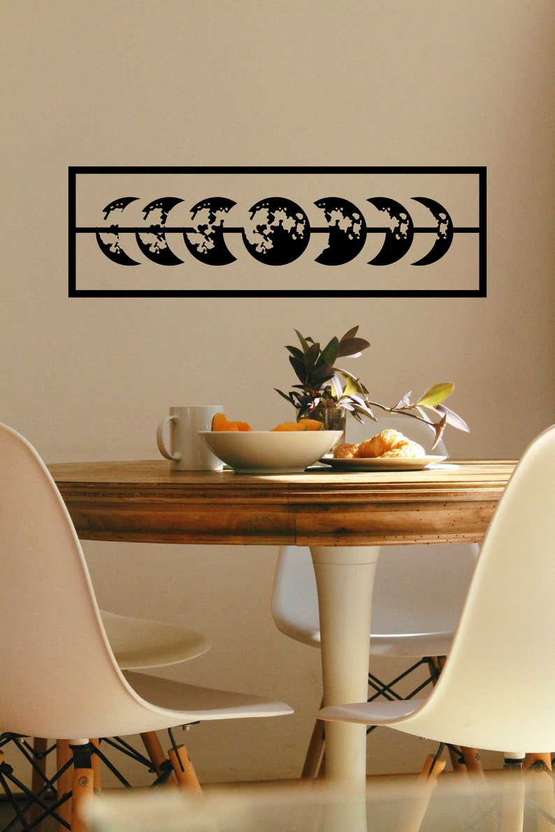 Phases of the Moon Design Cut Svg Dxf File Wall Sticker Pdf Silhouette ...