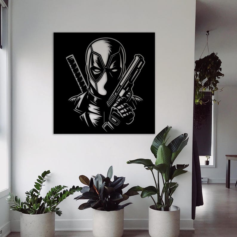 Deadpool Svg Cut Dxf File Wall Sticker Pdf Silhouette Engraving ...