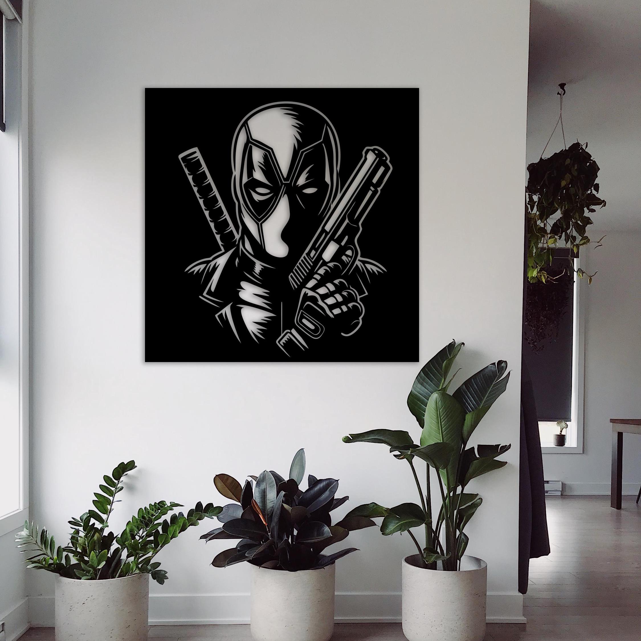 Deadpool Svg Cut Dxf File Wall Sticker Pdf Silhouette Engraving ...