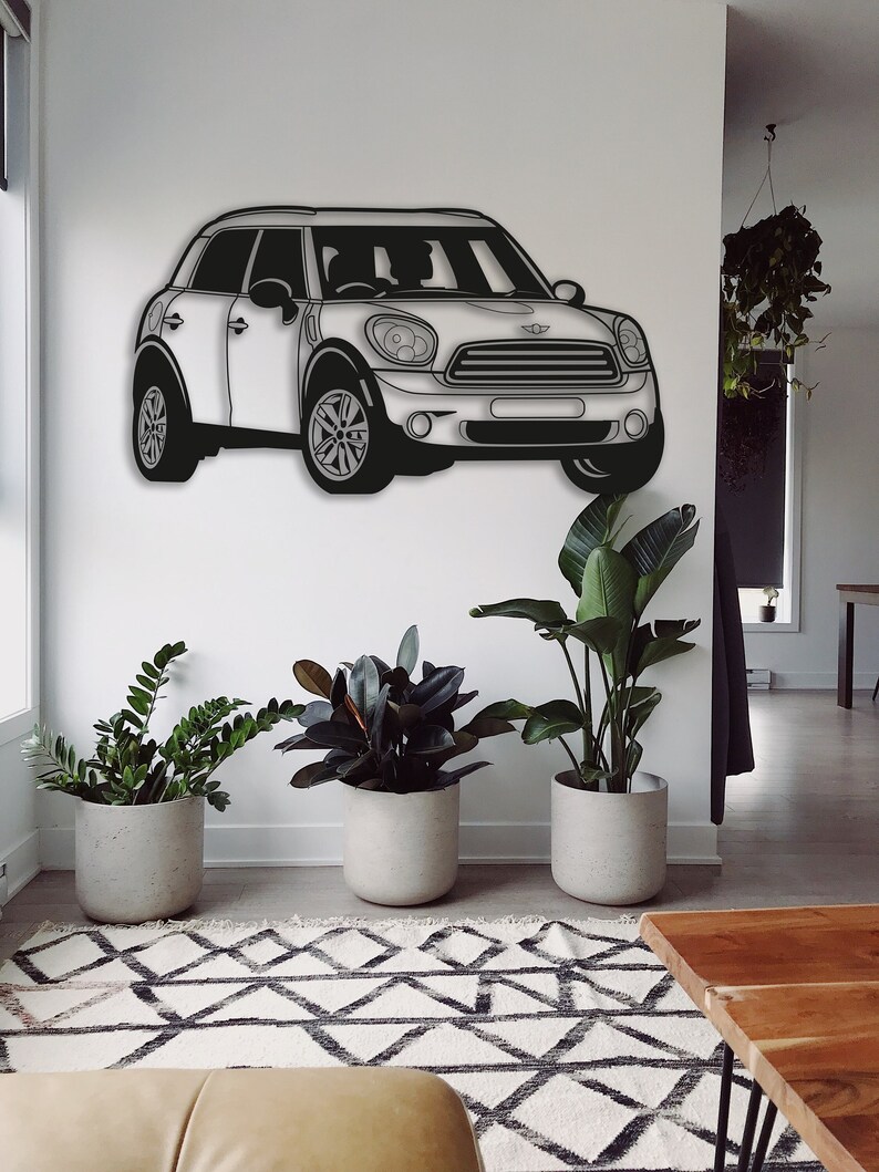 Mini Cooper Car Svg Cut Dxf File Wall Sticker Pdf Silhouette Engraving ...