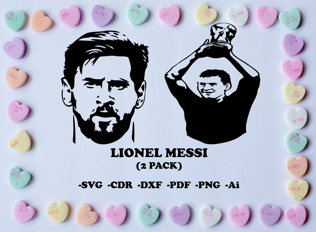 Messi Football Svg Cut Dxf File Wall Sticker Pdf Silhouette Engraving ...