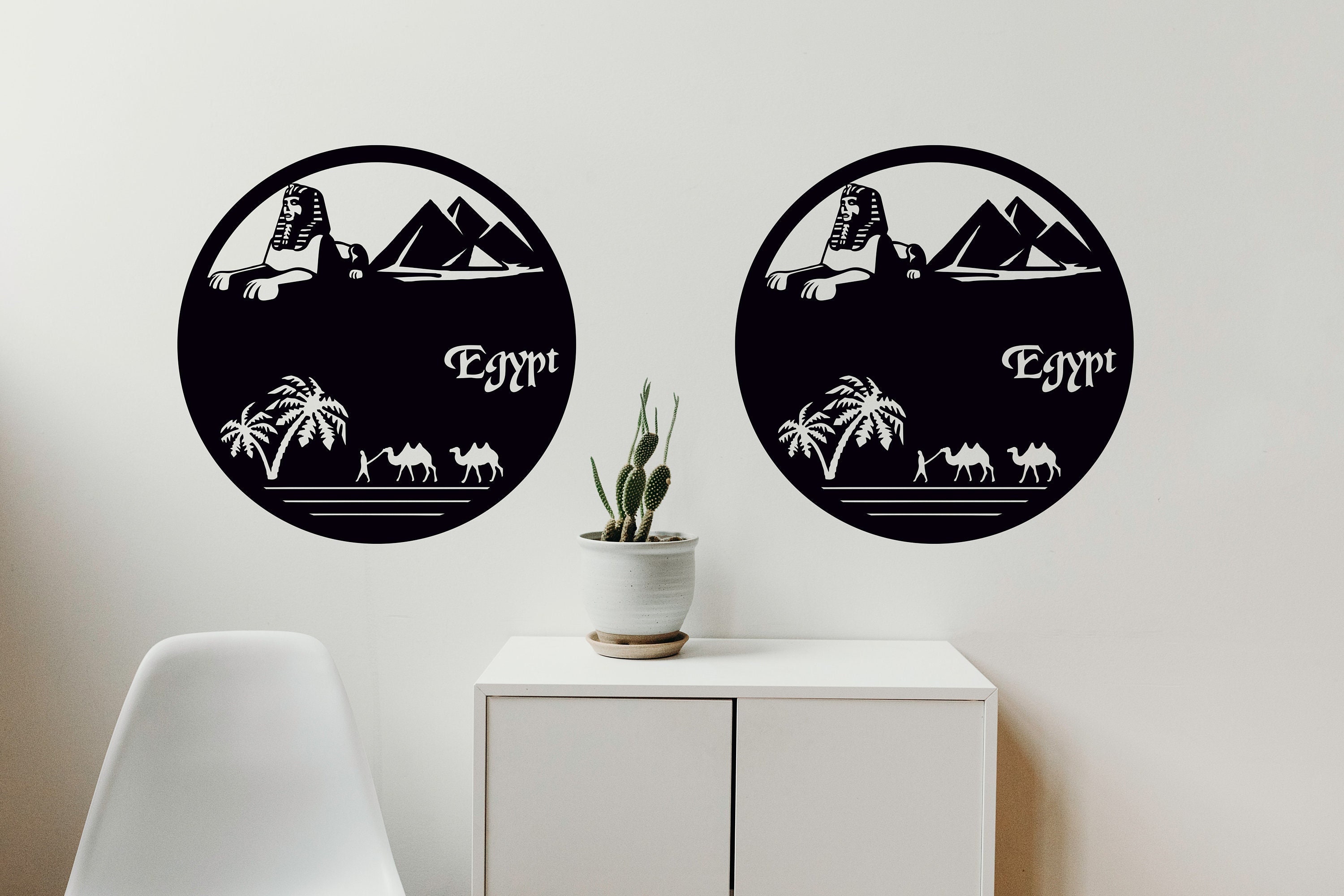 Egypt Themed Svg Cut Dxf File Wall Sticker Pdf Silhouette Engraving ...