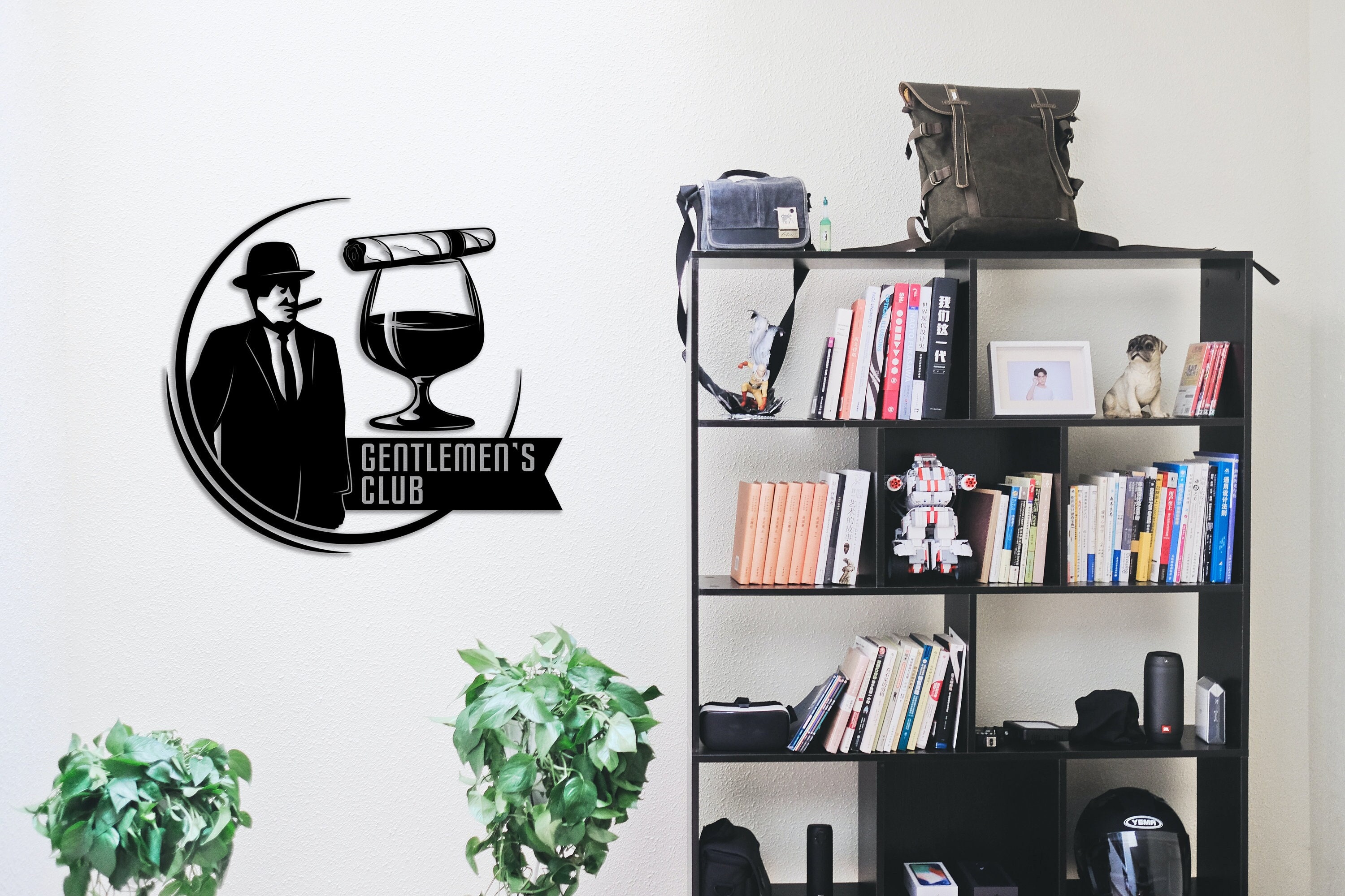 Gentlemen's Club (5 Pcs) Svg Cut Dxf File Wall Sticker Pdf Silhouette ...