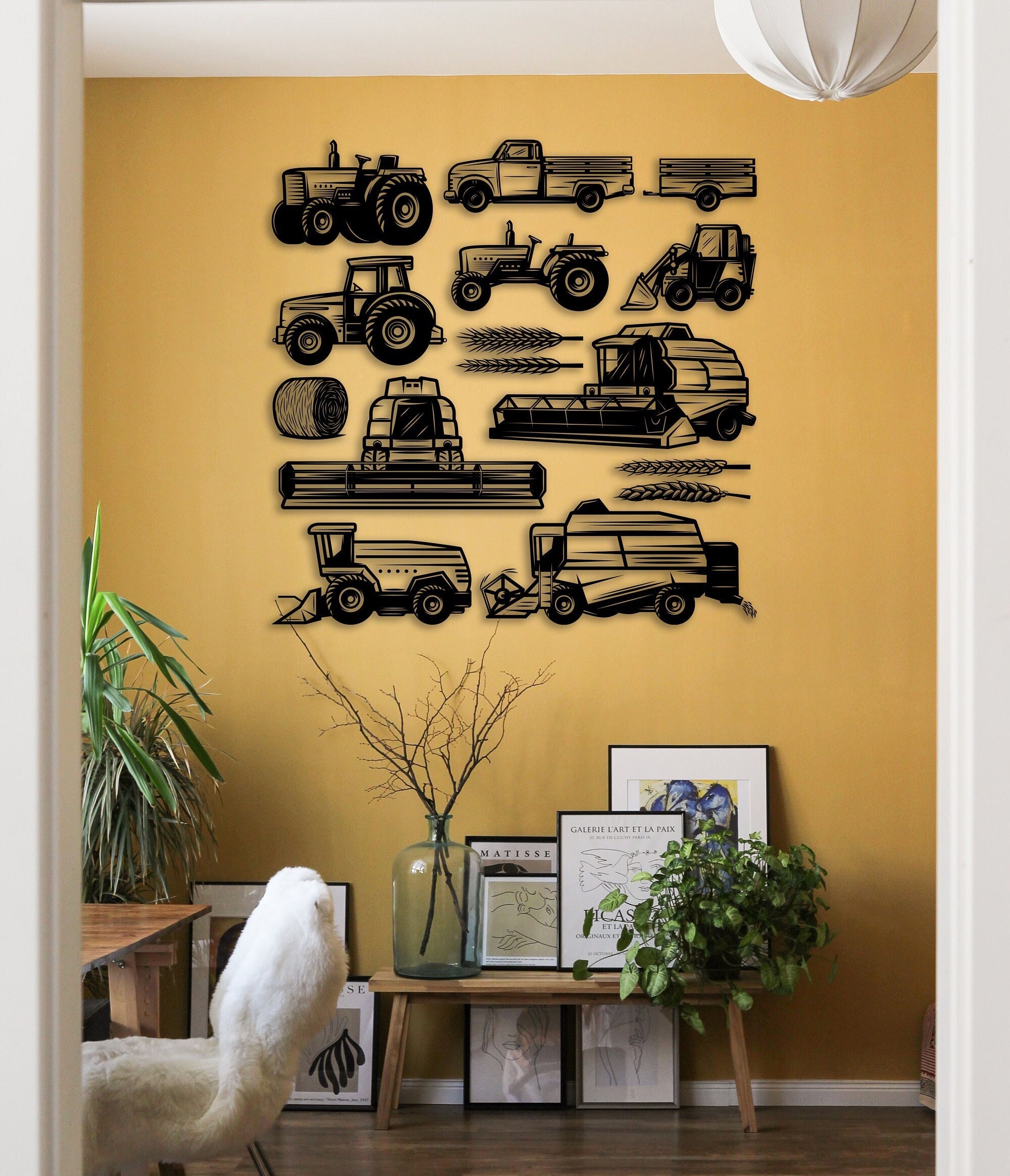 Farmer Set Machines (9 Pcs) Svg Cut Dxf File Wall Sticker Pdf ...