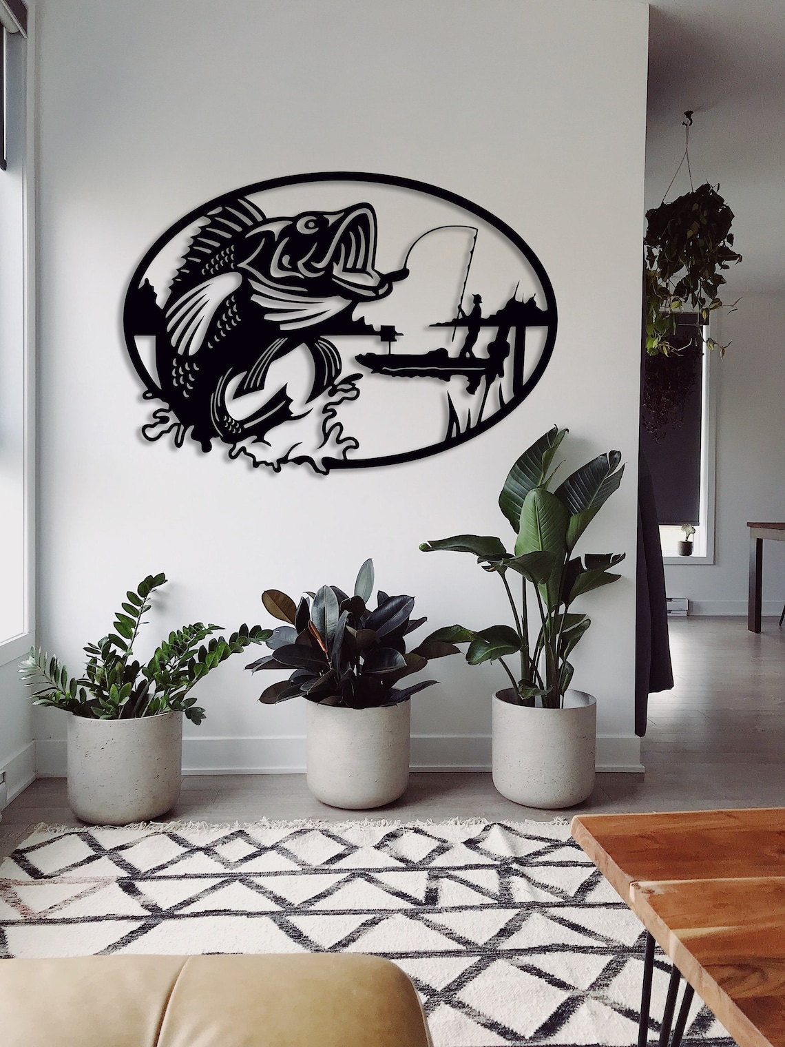 Fishing Fish Scene Svg Cut Dxf File Wall Sticker Pdf Silhouette ...