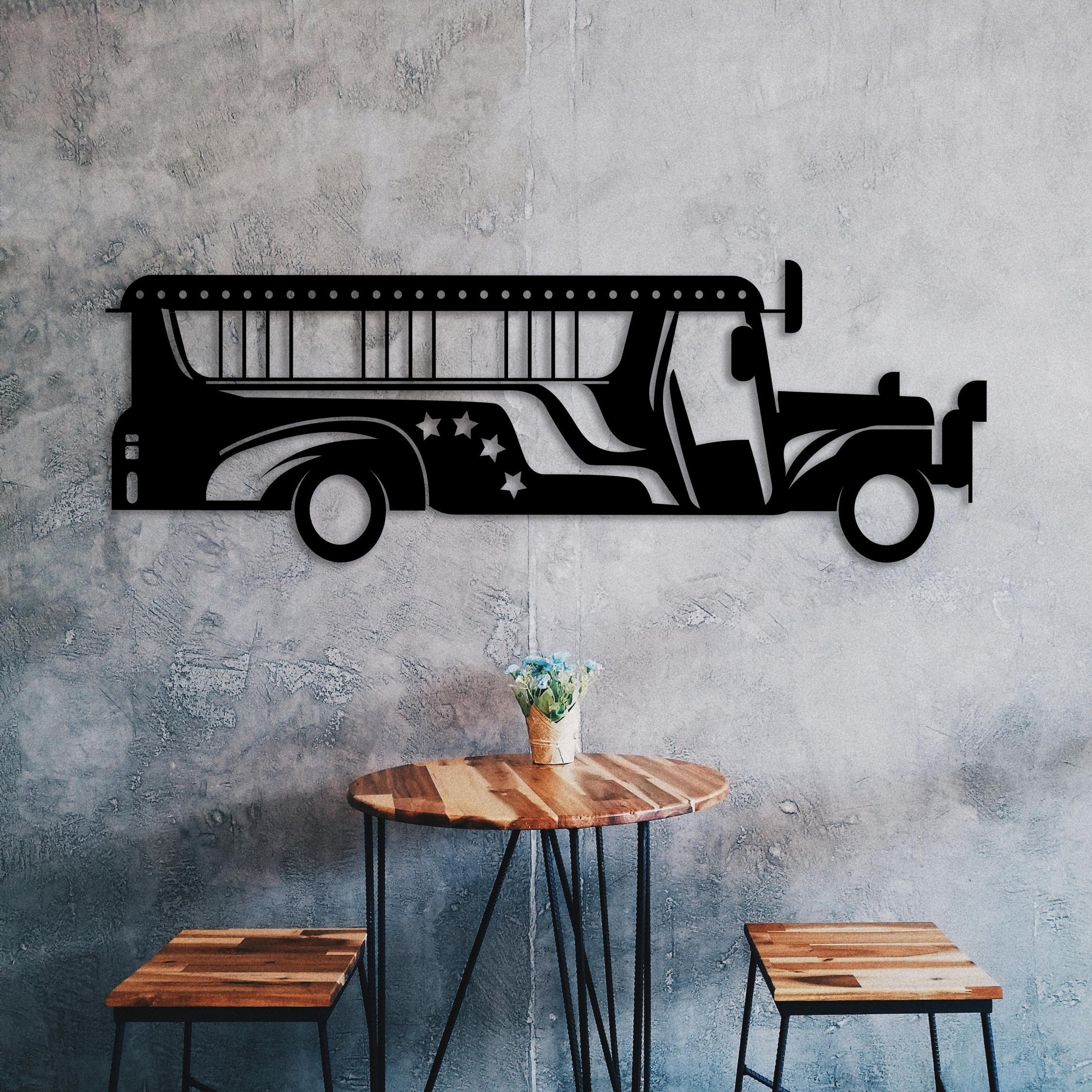 Jeepney Bus Svg Cut Dxf File Wall Sticker Pdf Silhouette Engraving ...