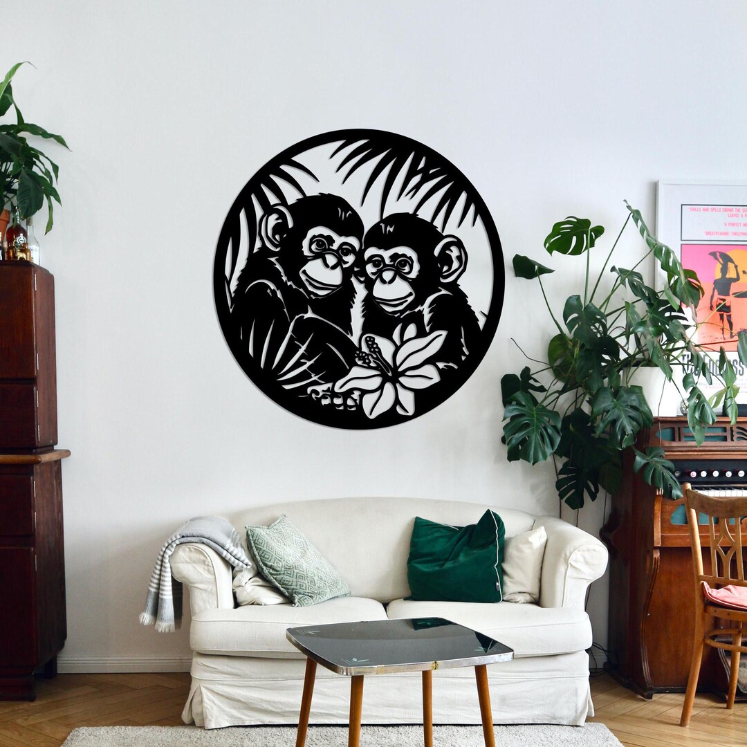 Monkey Cliparts Svg Cut Dxf File Wall Sticker Pdf Silhouette Engraving ...