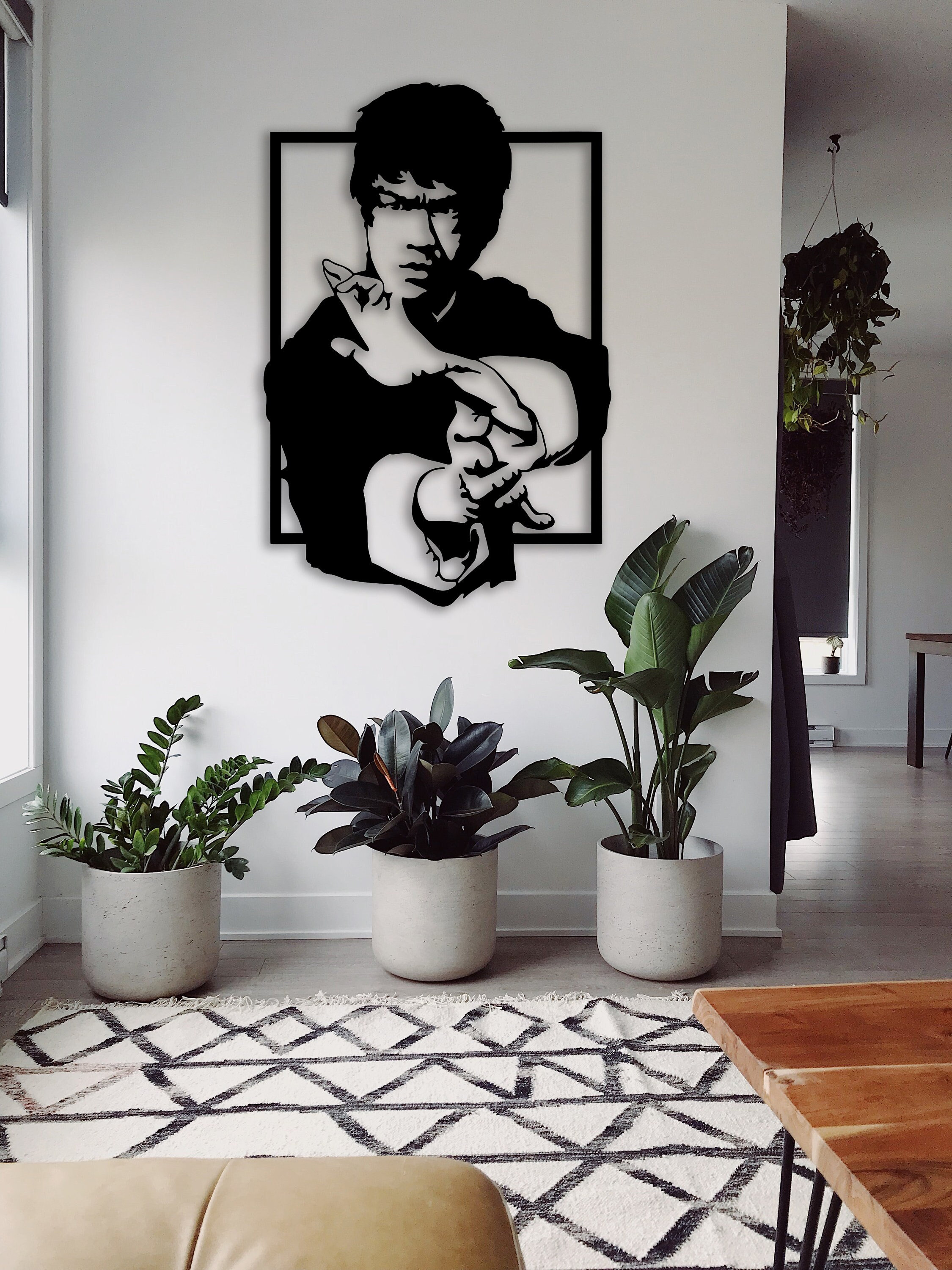 Bruce Lee Portrait Svg Cut Dxf File Wall Sticker Pdf Silhouette ...