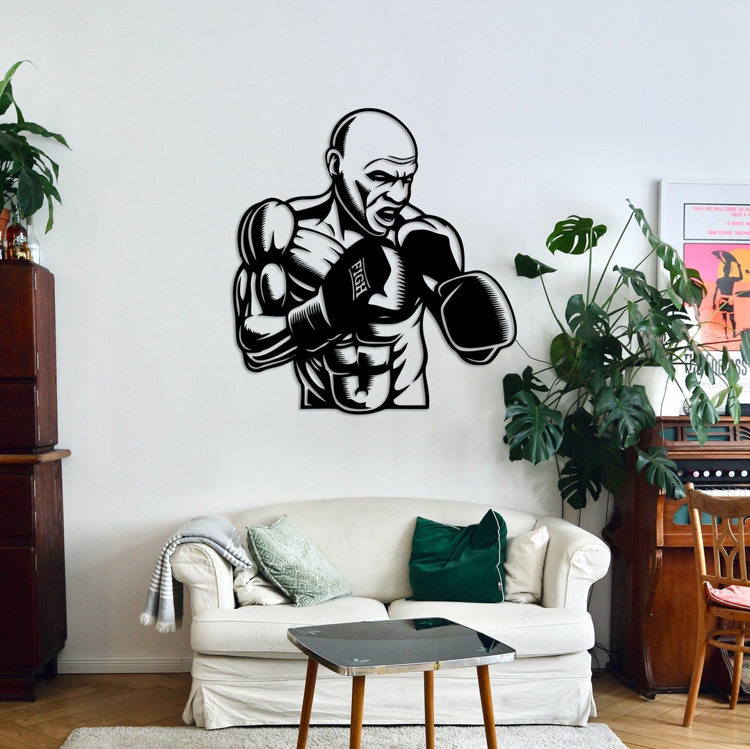 Boxer Fighter Design Svg Cut Dxf File Wall Sticker Pdf Silhouette ...
