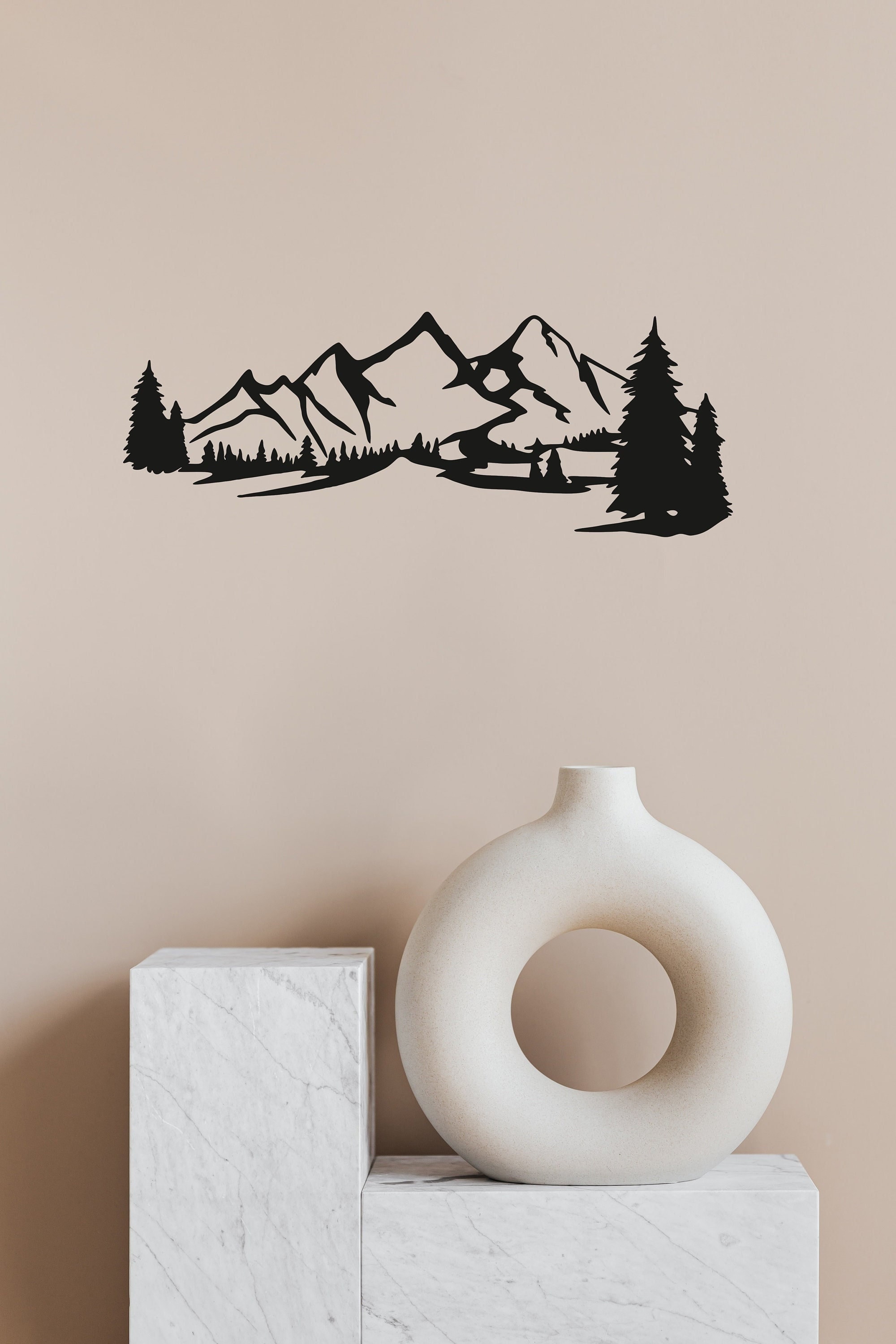 Mountain Cut Svg Dxf File Wall Sticker Pdf Silhouette Engraving ...