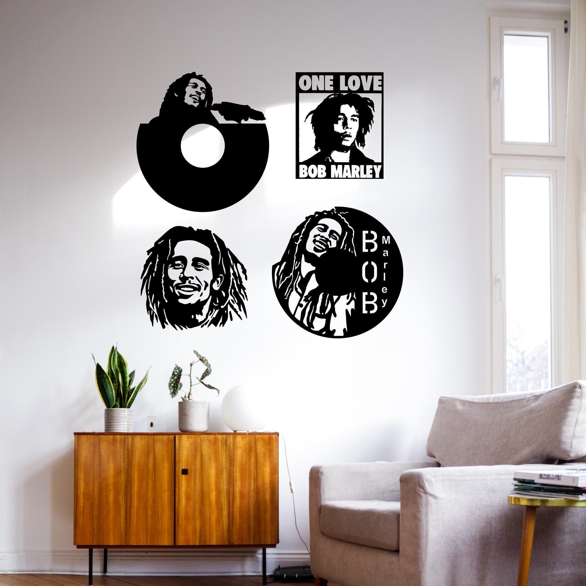 Bob Marley Singer Svg Cut Dxf File Wall Sticker Pdf Silhouette ...