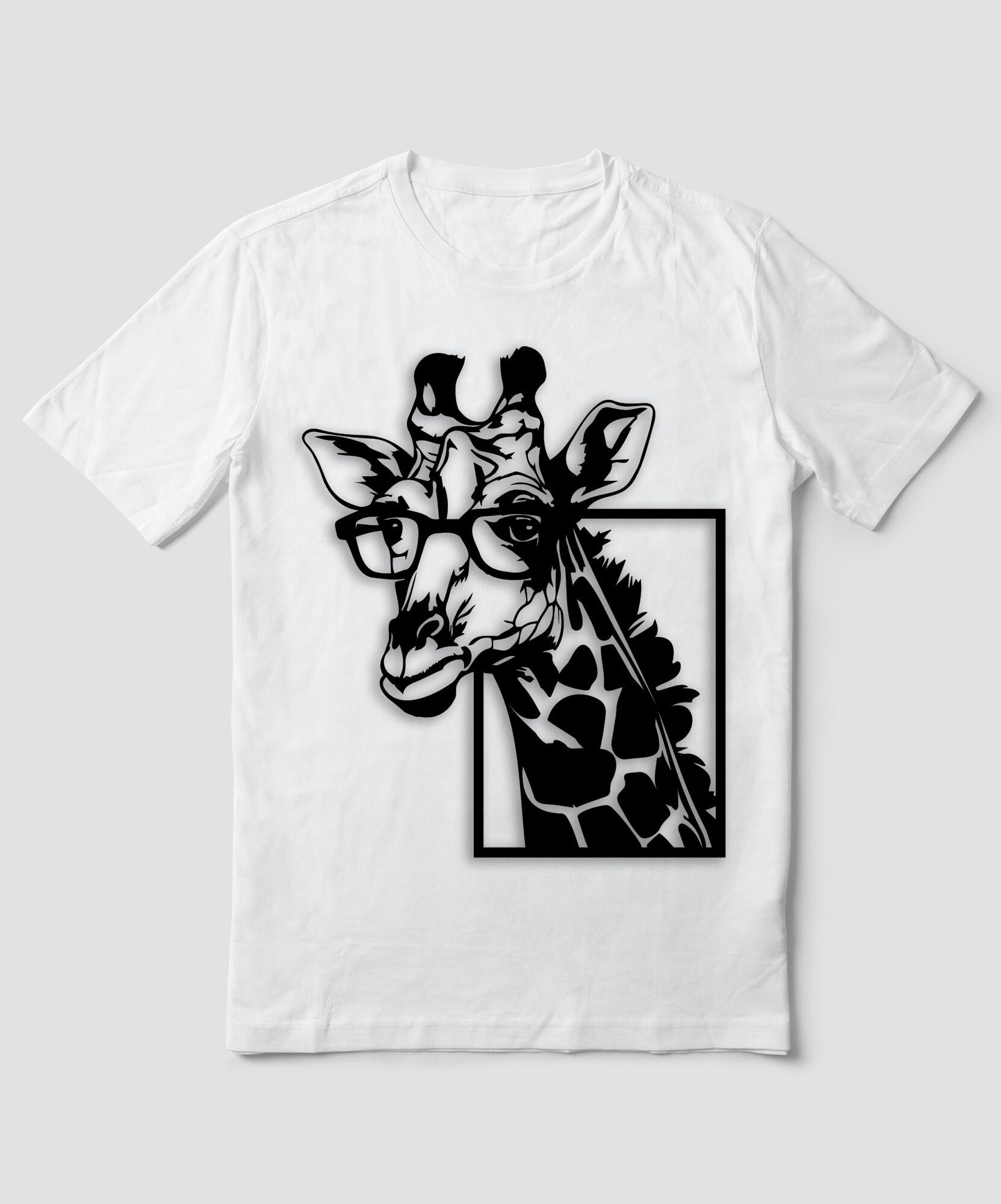 Giraffe With Glasses Cut Svg Dxf File Wall Sticker Pdf Silhouette ...
