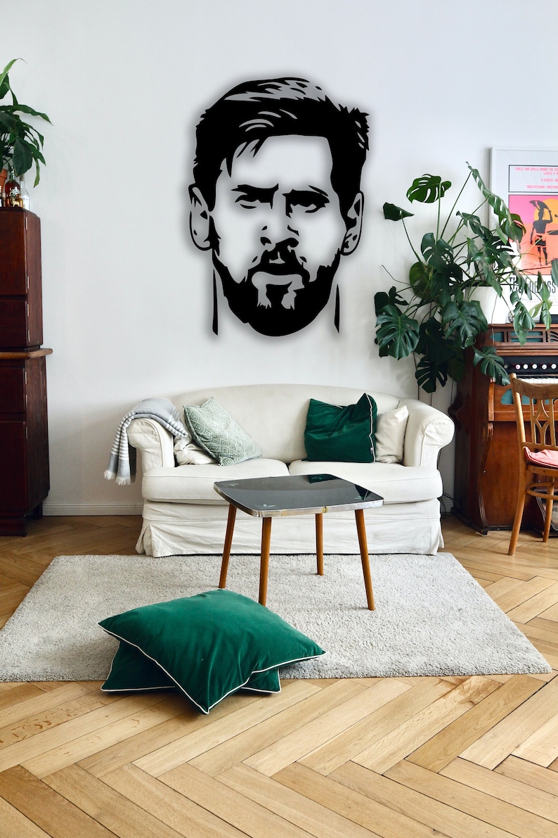 Messi Football Svg Cut Dxf File Wall Sticker Pdf Silhouette Engraving ...