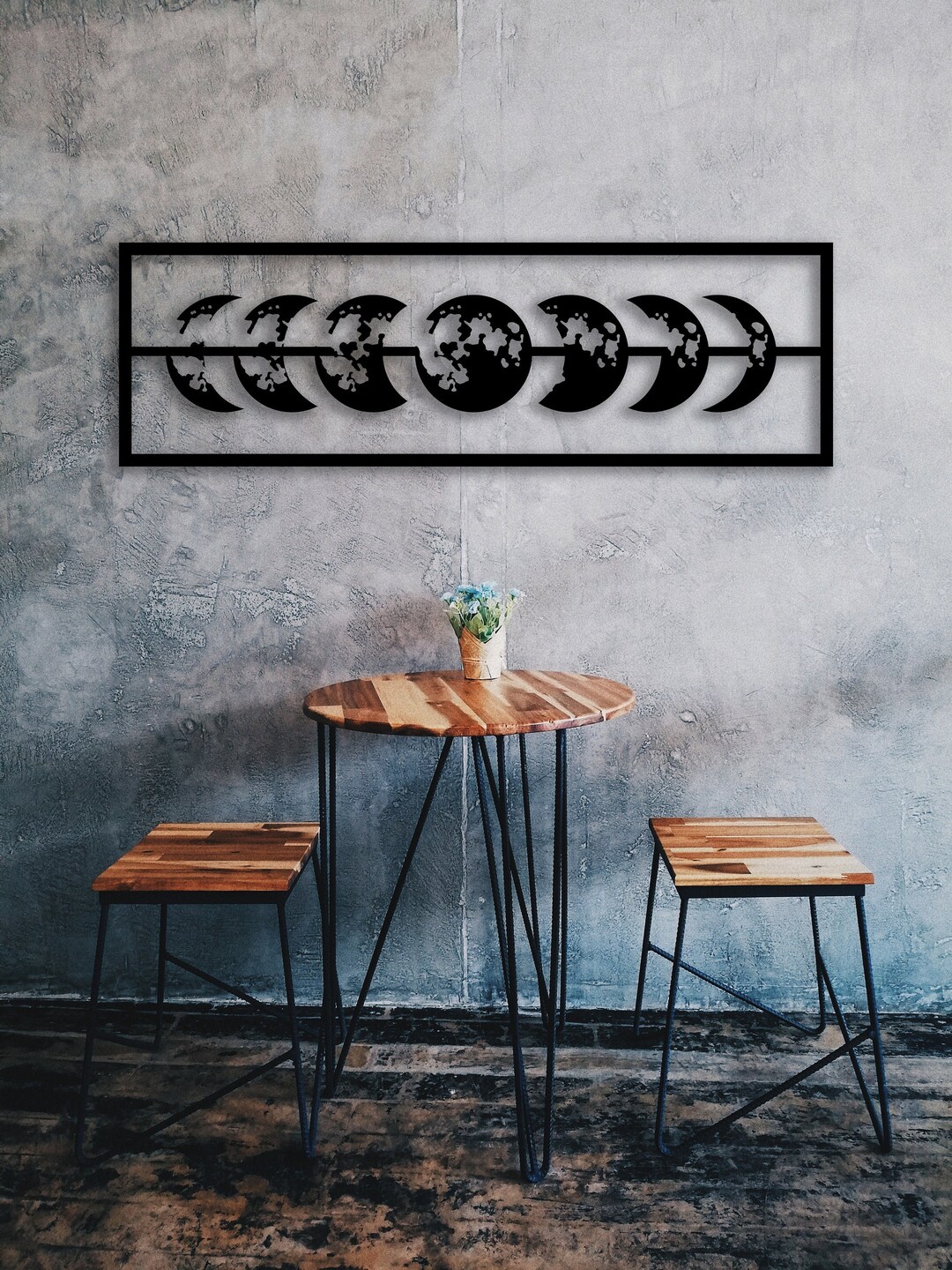 Phases of the Moon Design Cut Svg Dxf File Wall Sticker Pdf Silhouette ...