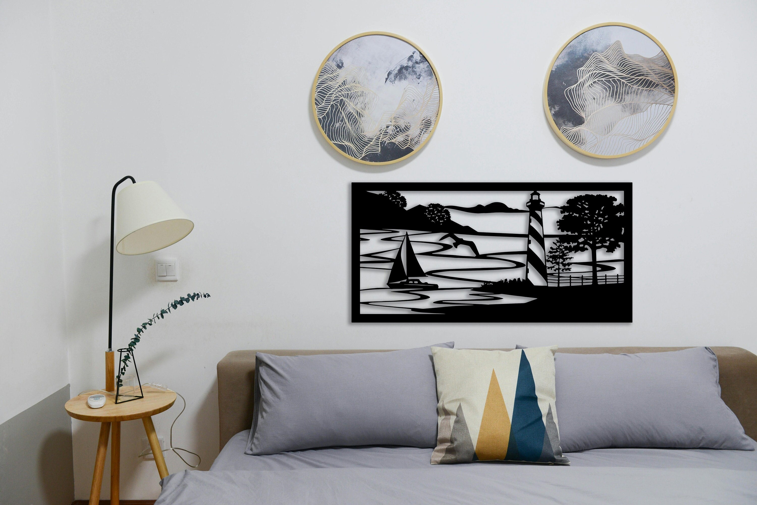 Nature Scenery Wall Decor Svg Cut Dxf File Wall Sticker Pdf Silhouette ...