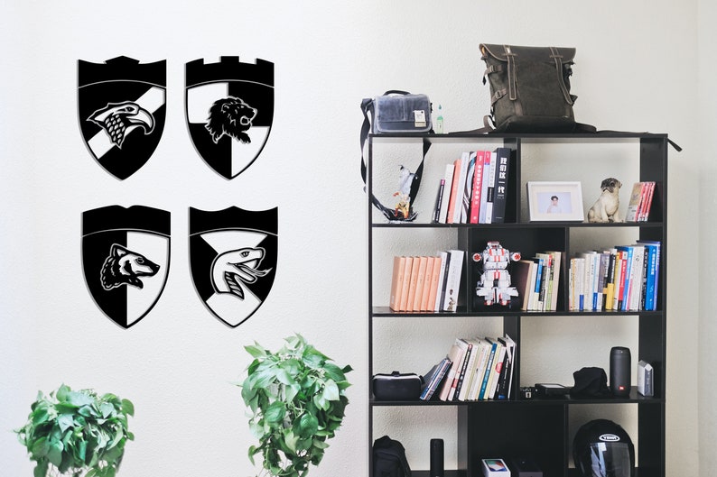 Crest (8 Bundle) Svg Cut Dxf File Wall Sticker Pdf Silhouette Engraving ...
