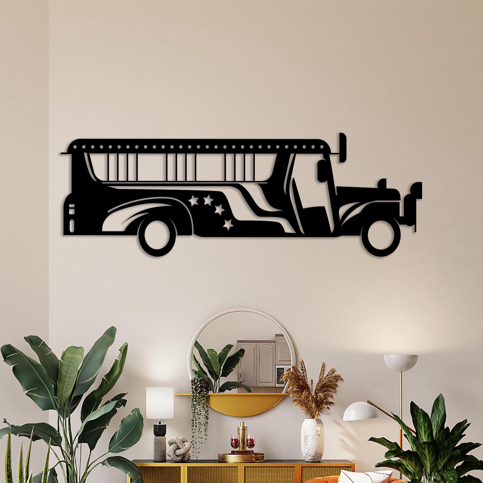Jeepney Bus Svg Cut Dxf File Wall Sticker Pdf Silhouette Engraving ...