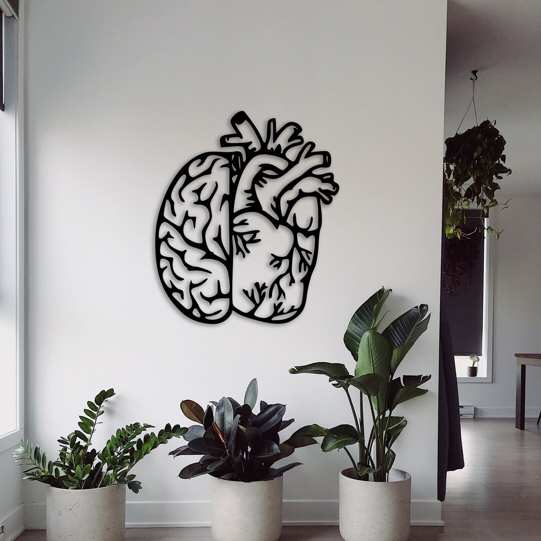 Hearth and Brain Svg Cut Dxf File Wall Sticker Pdf Silhouette Engraving ...