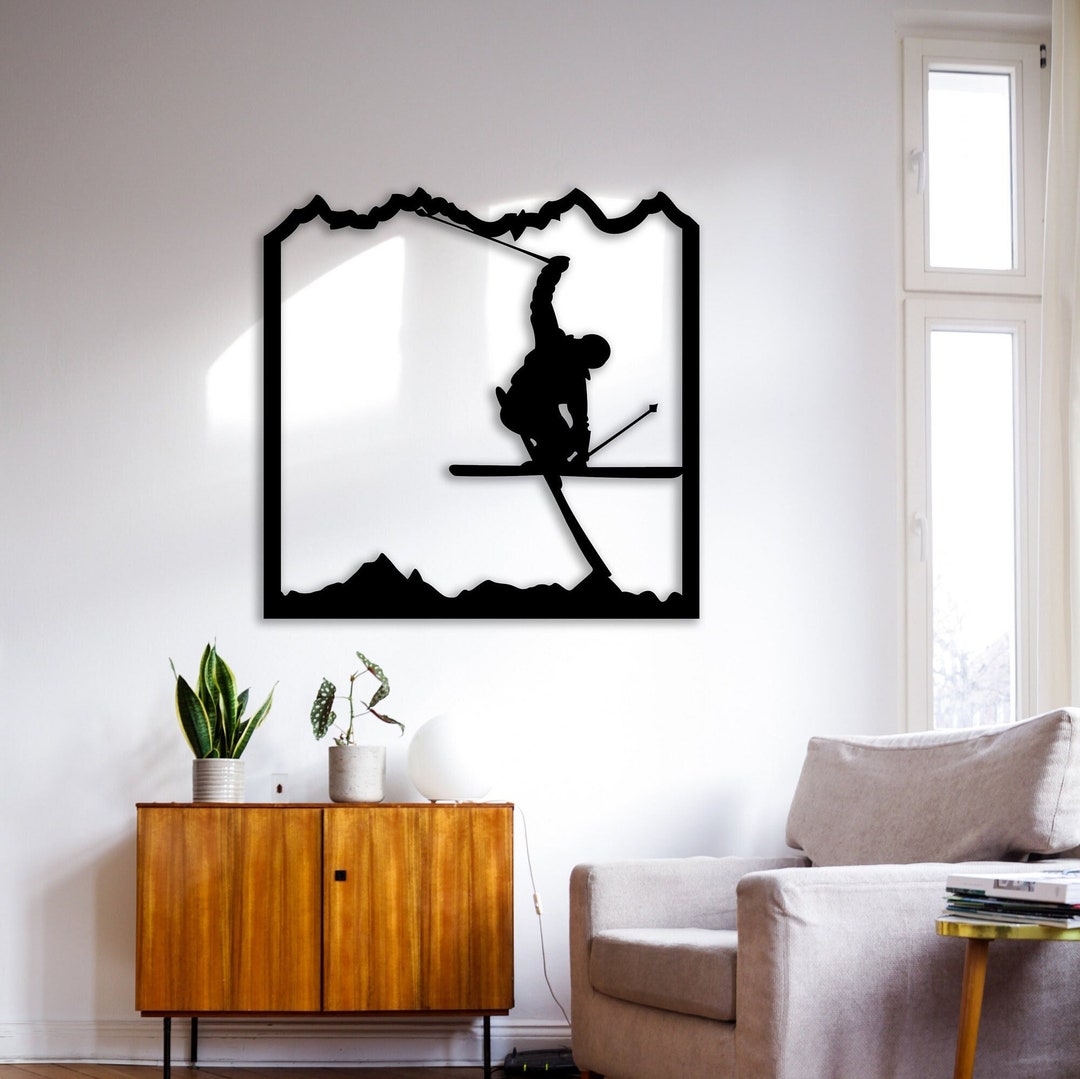 Freestyle Skiing Svg Cut Dxf File Wall Sticker Pdf Silhouette Engraving ...