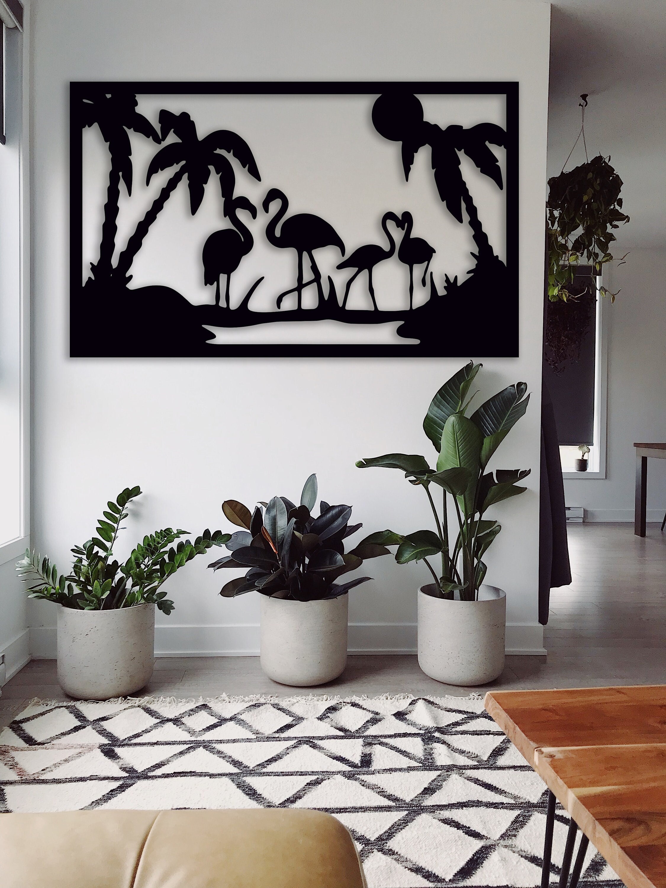 Flamingos Svg Cut Dxf File Wall Sticker Pdf Silhouette Engraving ...