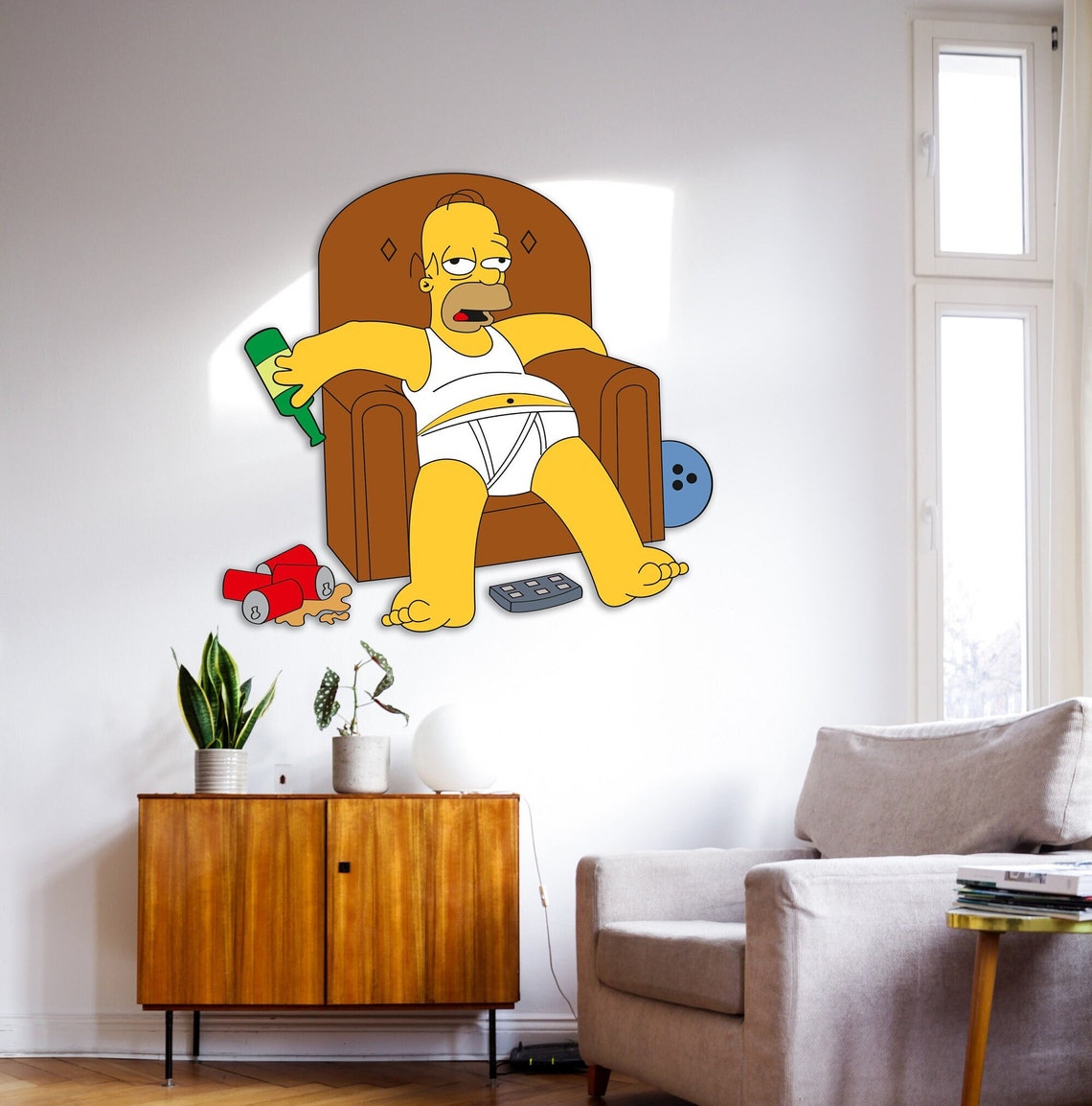 Simpsons Homer (3 Pcs) Svg Cut Dxf File Wall Sticker Pdf Silhouette ...
