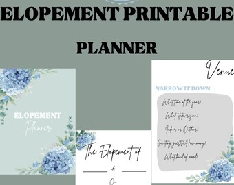 INSTANT DOWNLOAD Elopement Printable Planner - Etsy