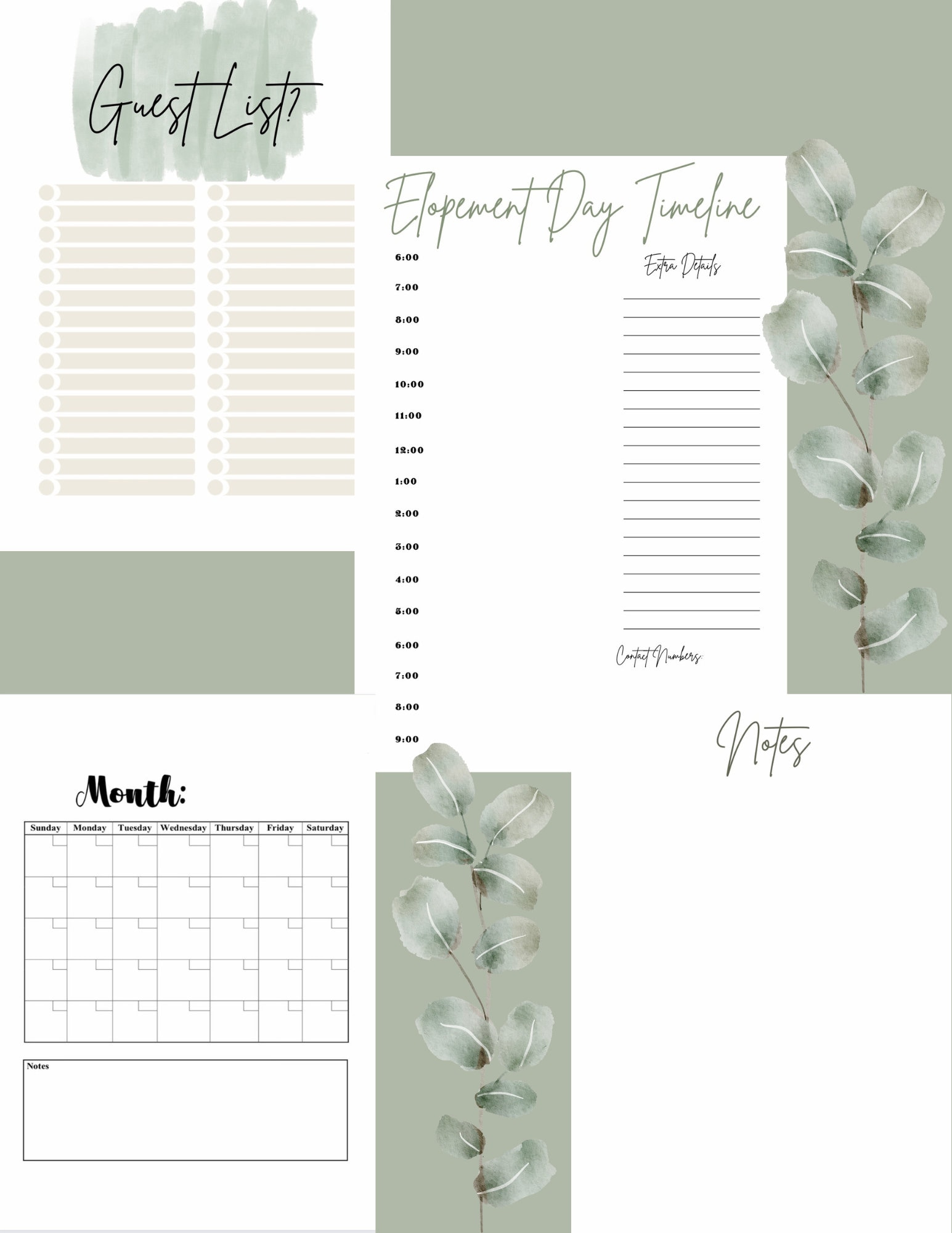 INSTANT DOWNLOAD Elopement Printable Planner - Etsy
