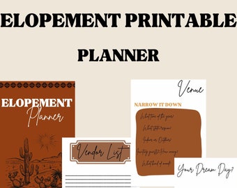 INSTANT DOWNLOAD Elopement Printable Planner - Etsy
